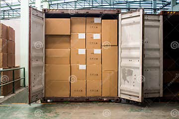 The Loading and Unloading Out of Container. Stock Image - Image of ...