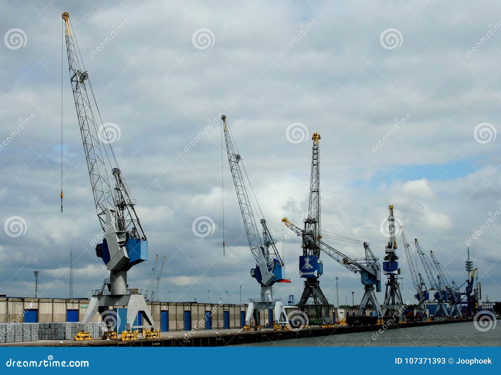 Loading and Unloading in the Port of Rotterdam Stock Image - Image of ...