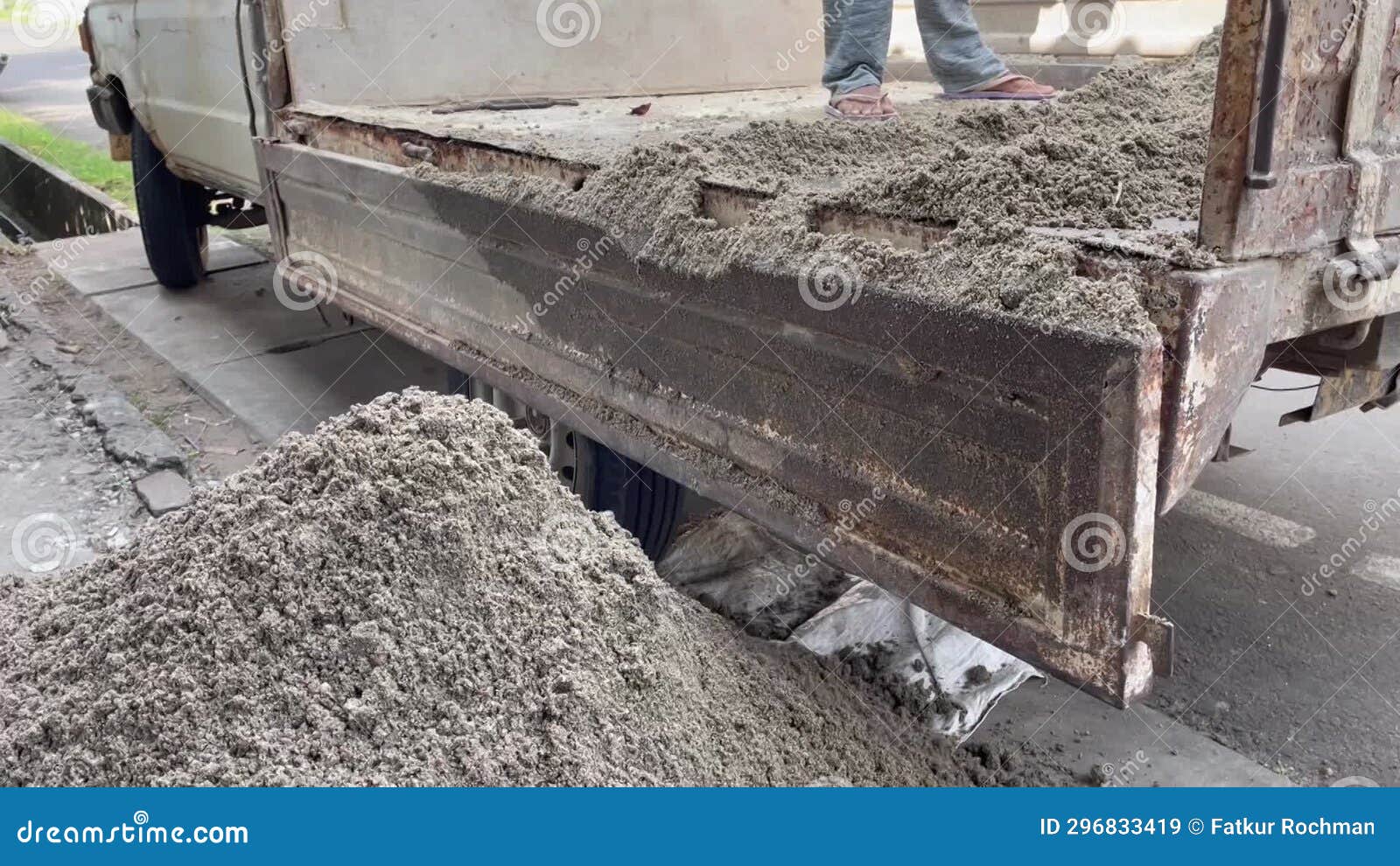 Loading and Unloading Sand Using a Small Truck Stock Video - Video of ...