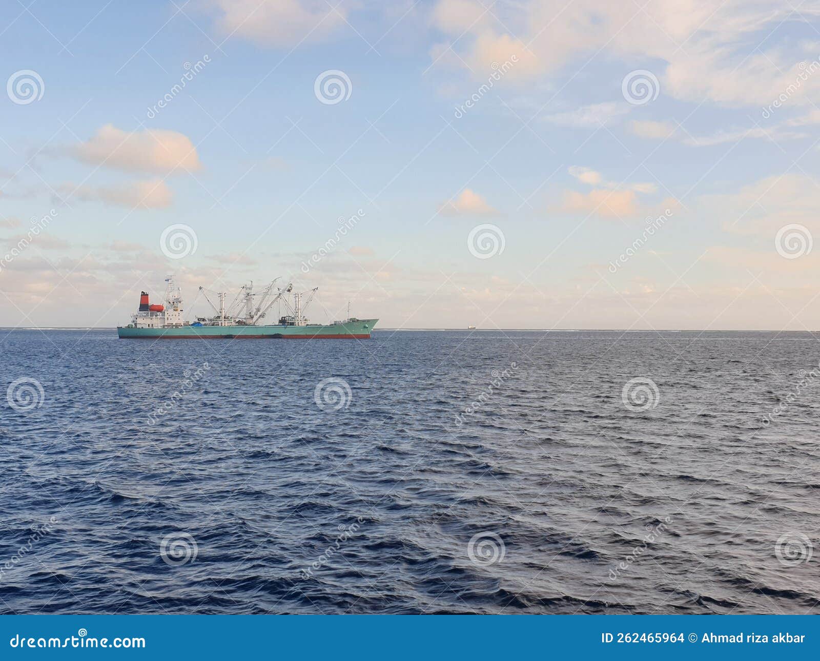 Loading and Unloading Ships in the Phonpei Islands Area Stock Photo ...