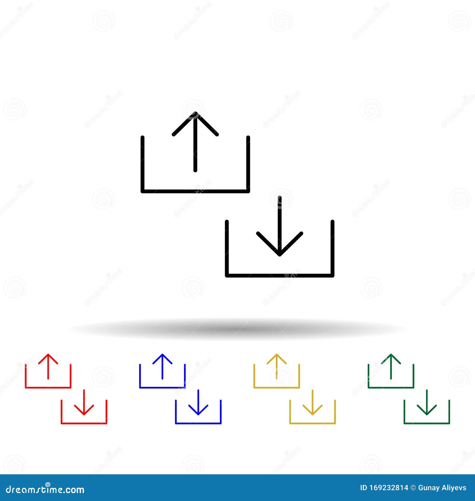 Loading And Unloading Sign Multi Color Style Icon Simple Thin Line Outline Vector Of Web Icons