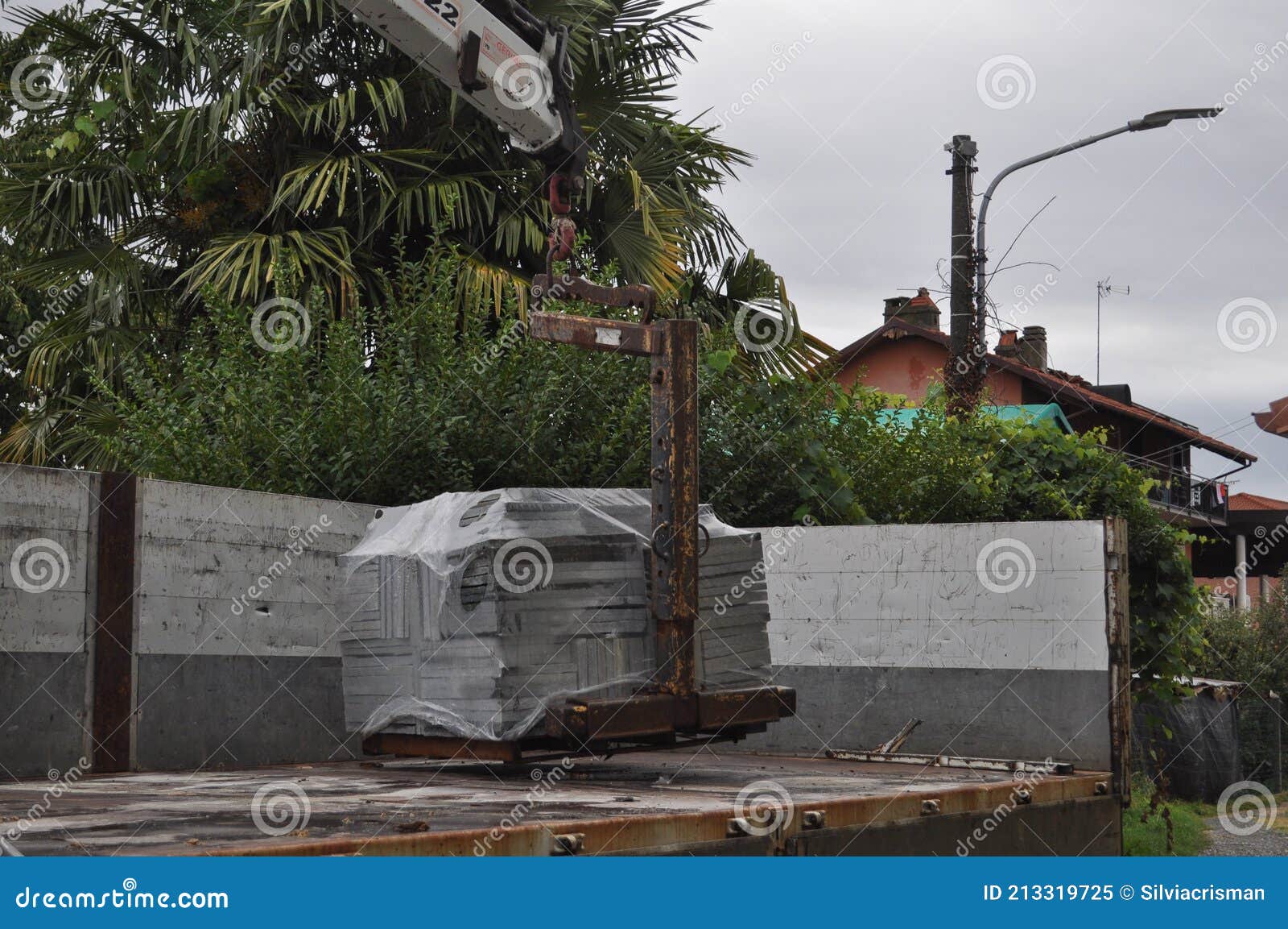 Loading or Unloading of Stone Tiles Stock Image - Image of floor, tiles ...