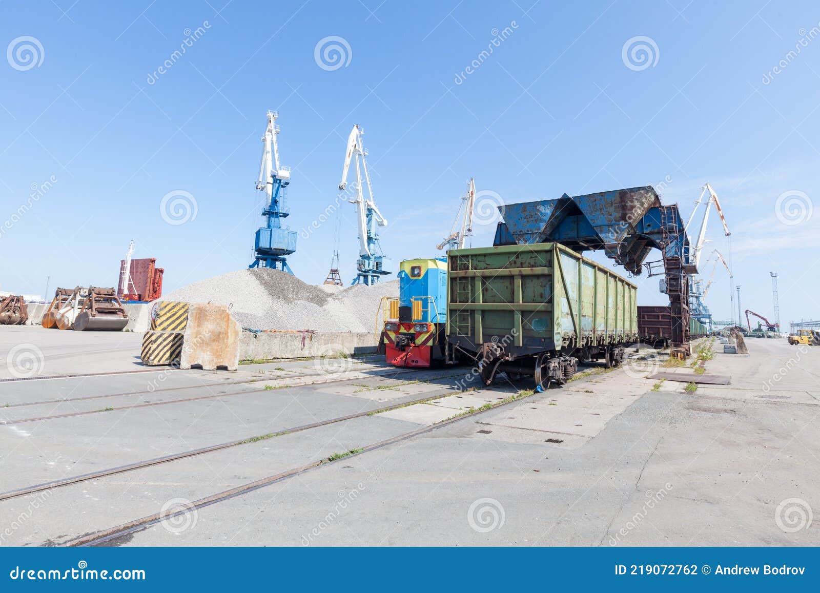 Loading and Unloading of Vessels Stock Photo - Image of ship, aerial ...