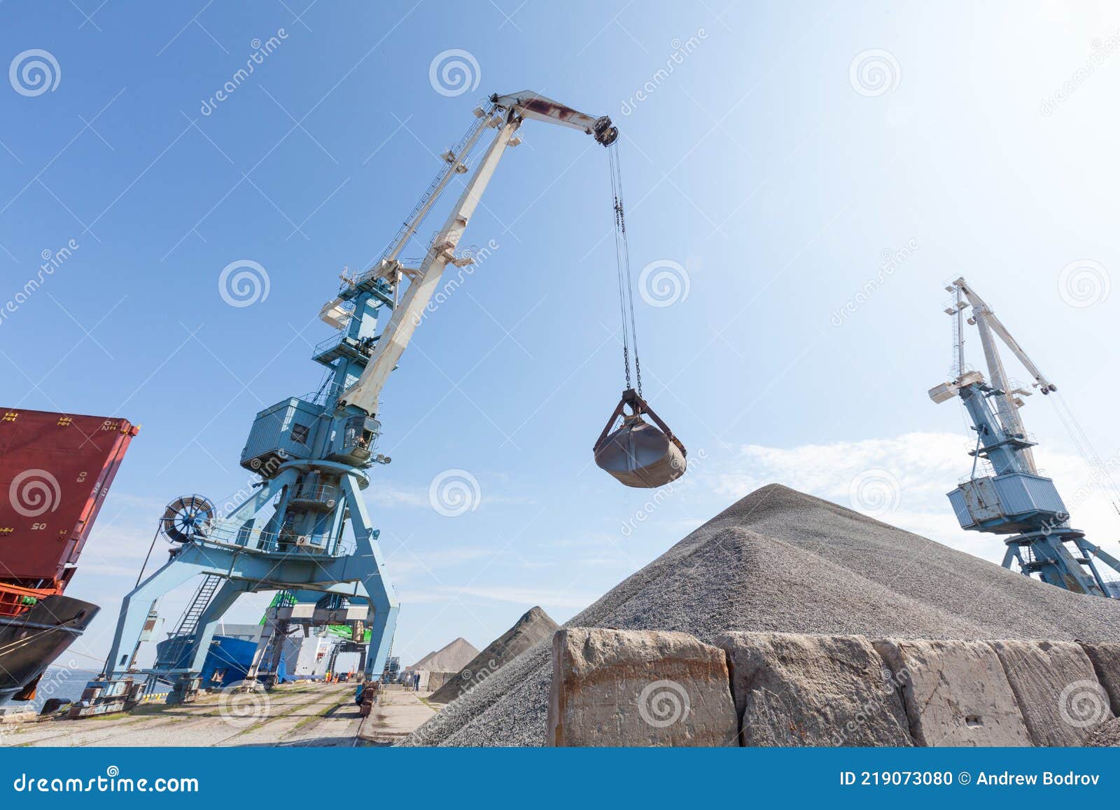 Loading and Unloading of Vessels Stock Photo - Image of transport, boat ...