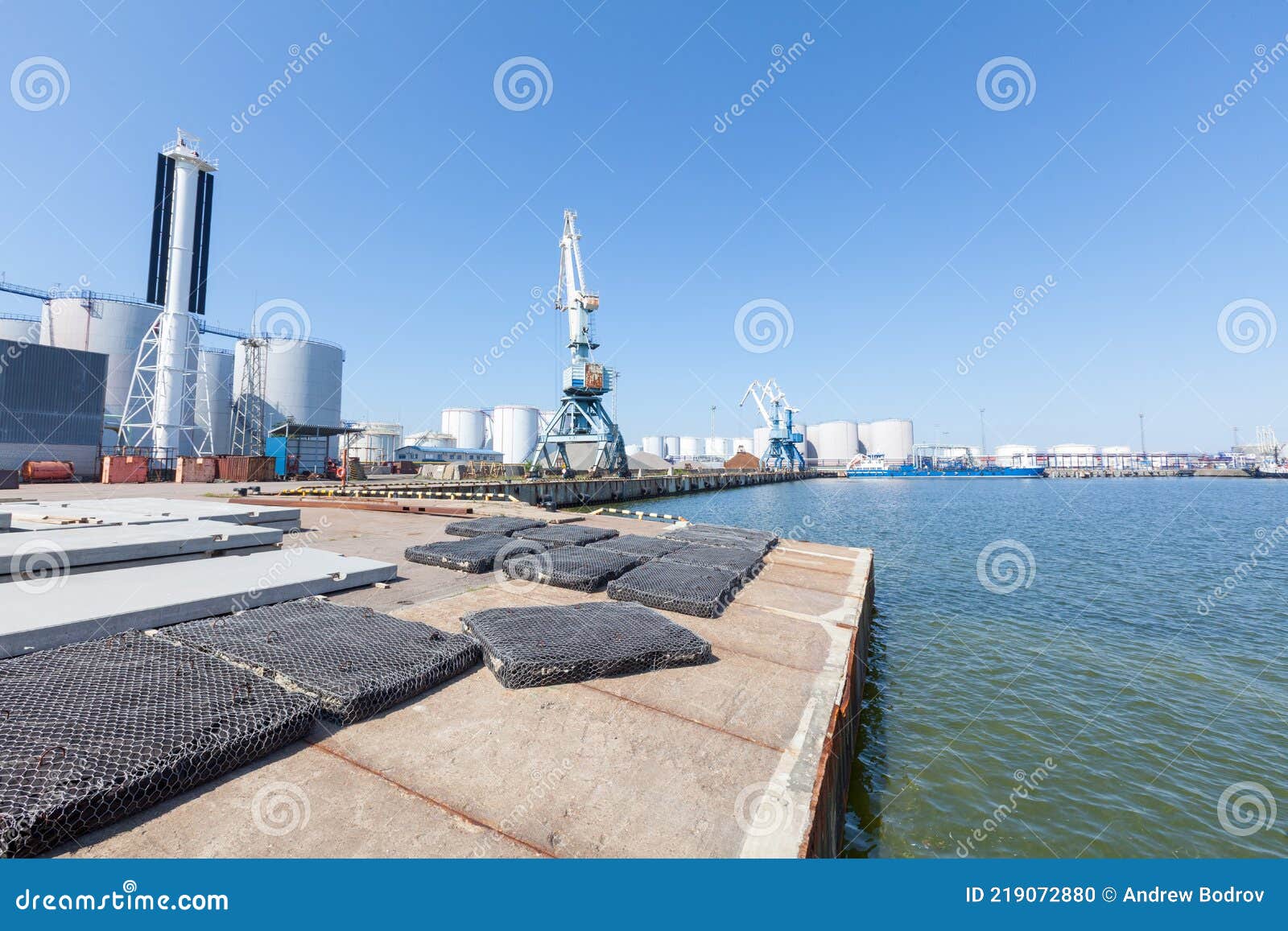 Loading and Unloading of Vessels Stock Photo - Image of ship, steel ...