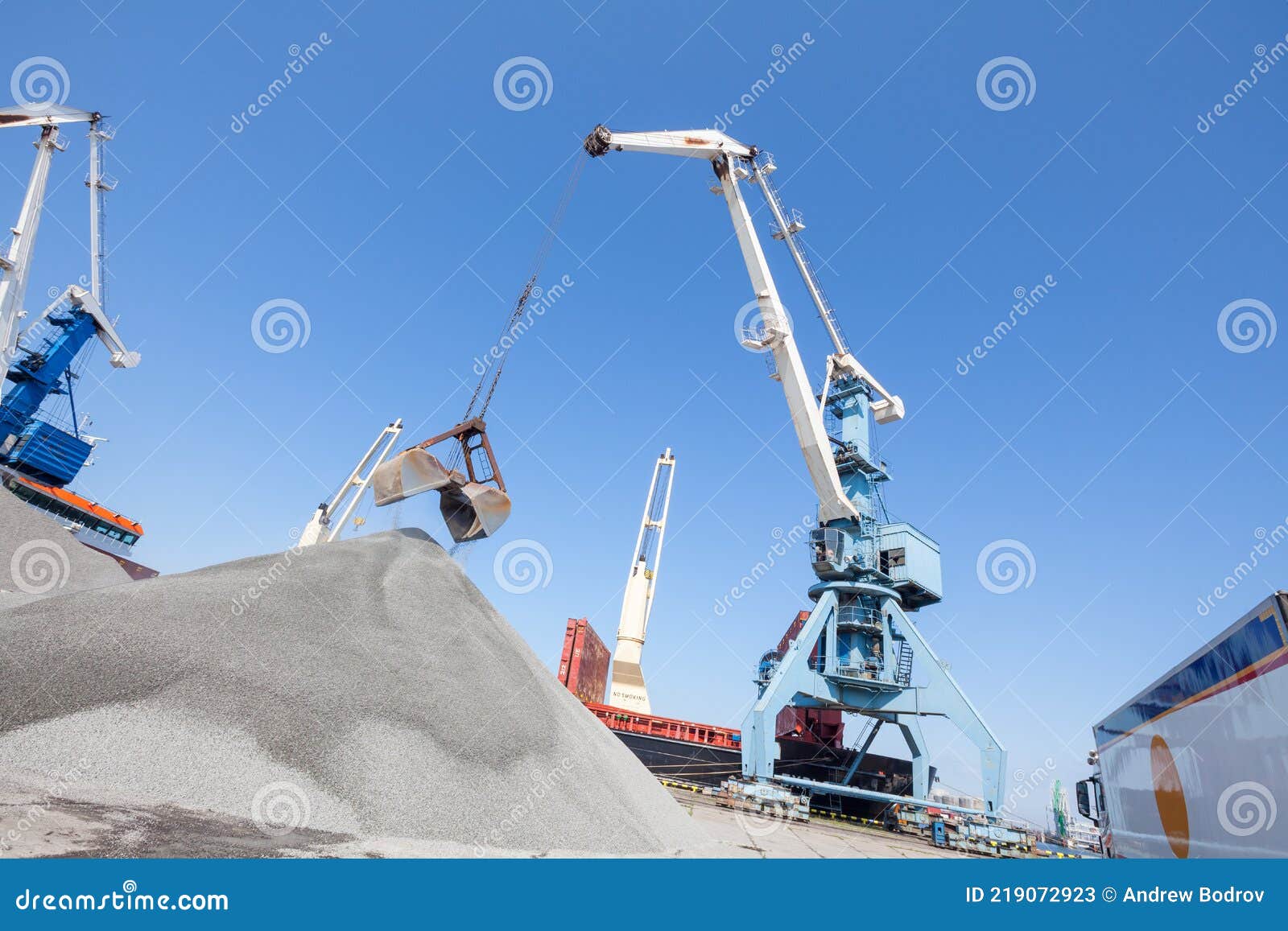 Loading and Unloading of Vessels Stock Image - Image of ships, steel ...