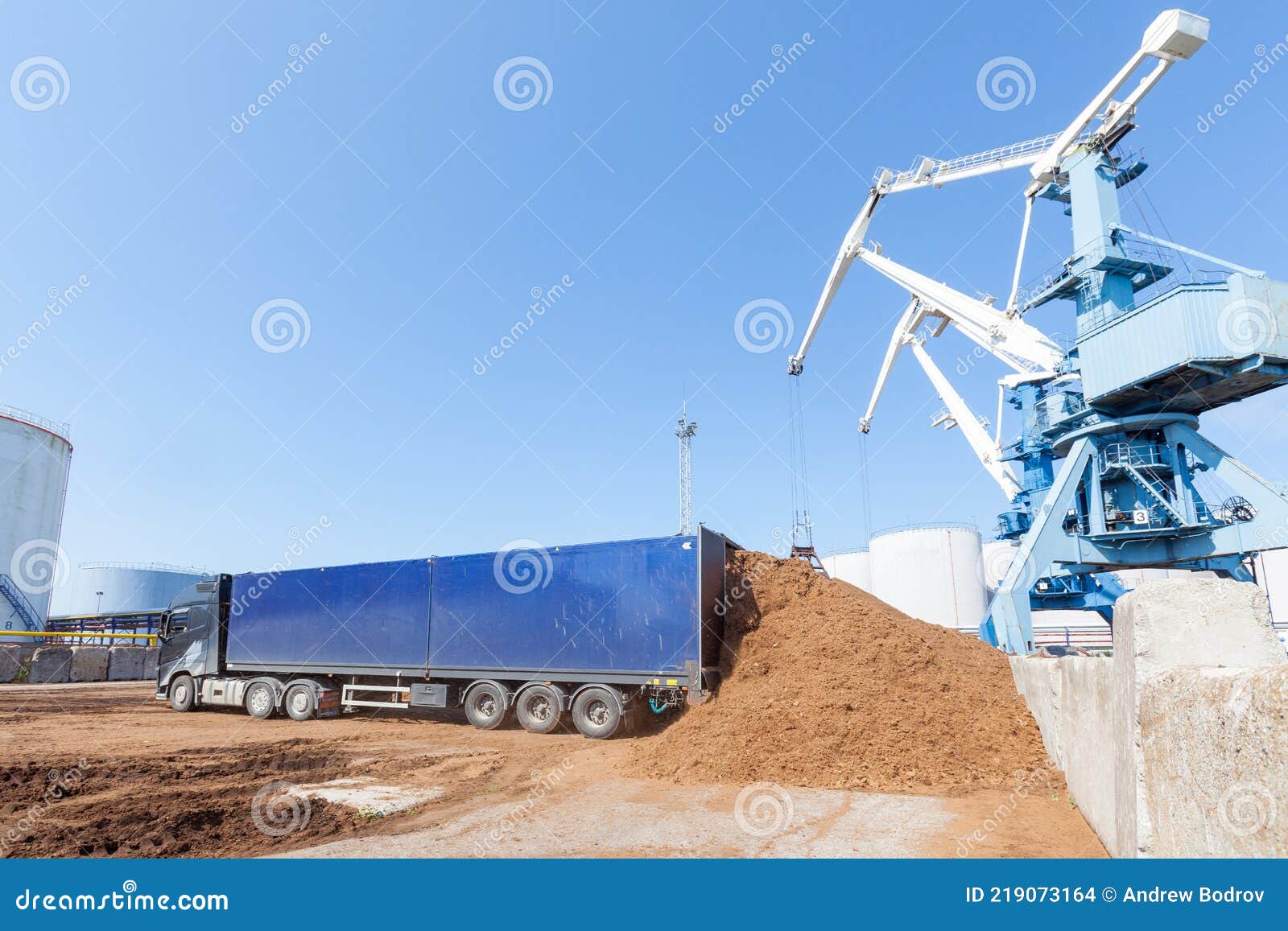 Loading and Unloading of Vessels Stock Photo - Image of texture, rubble ...