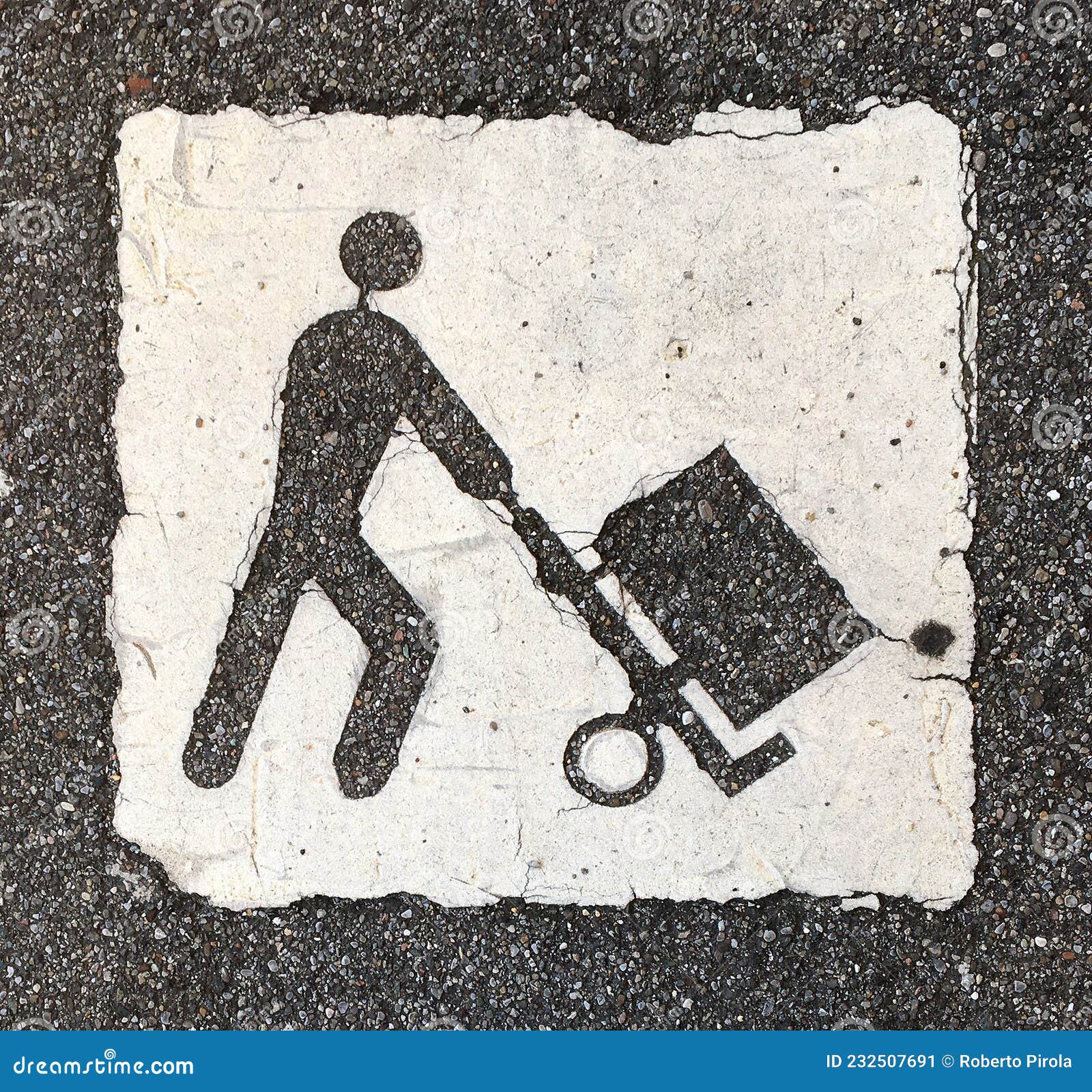 Loading and Unloading Worn Truck Sign Stock Image - Image of posted ...