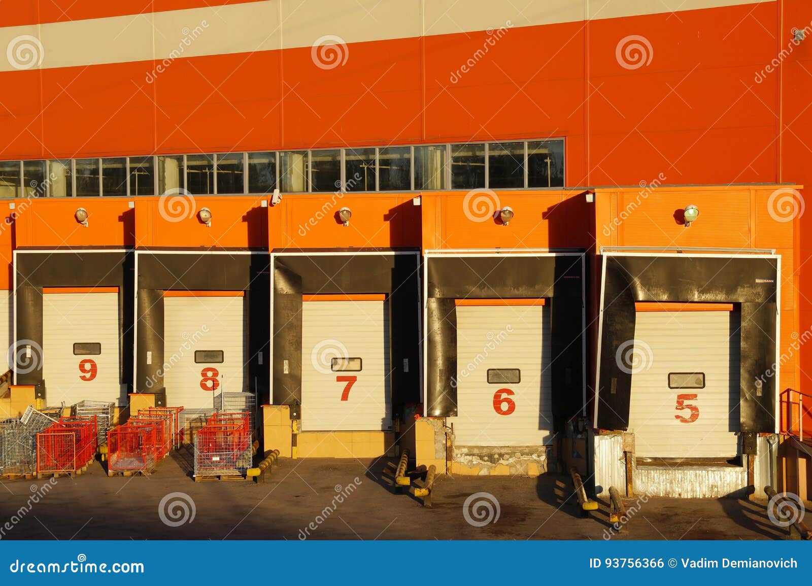 Loading and Unloading Zone of Hypermarket Stock Photo - Image of orange ...