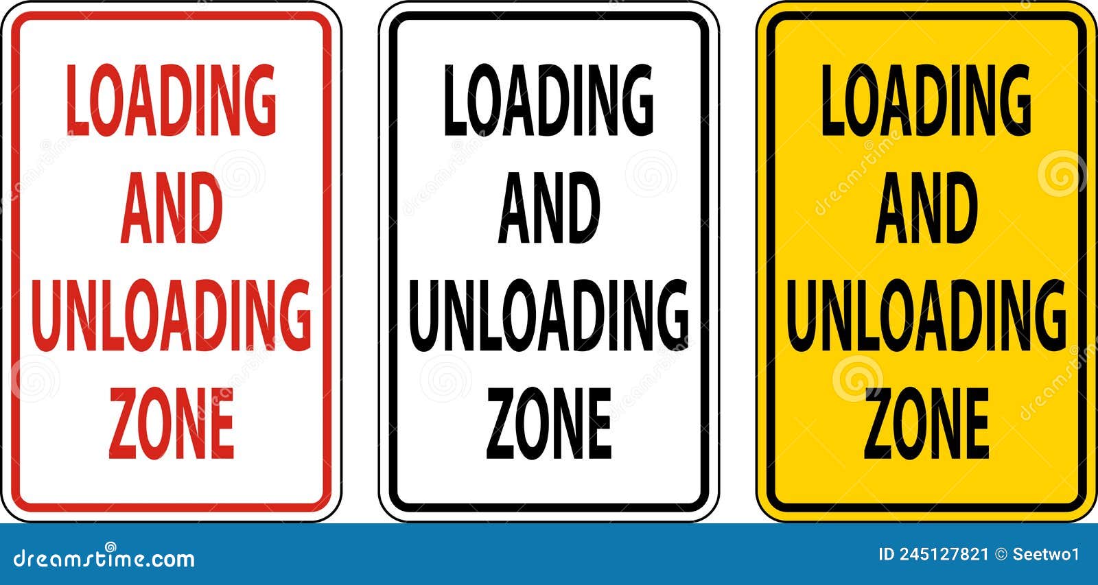 Caution Loading Area No Parking Symbol Sign, Vector Illustration ...