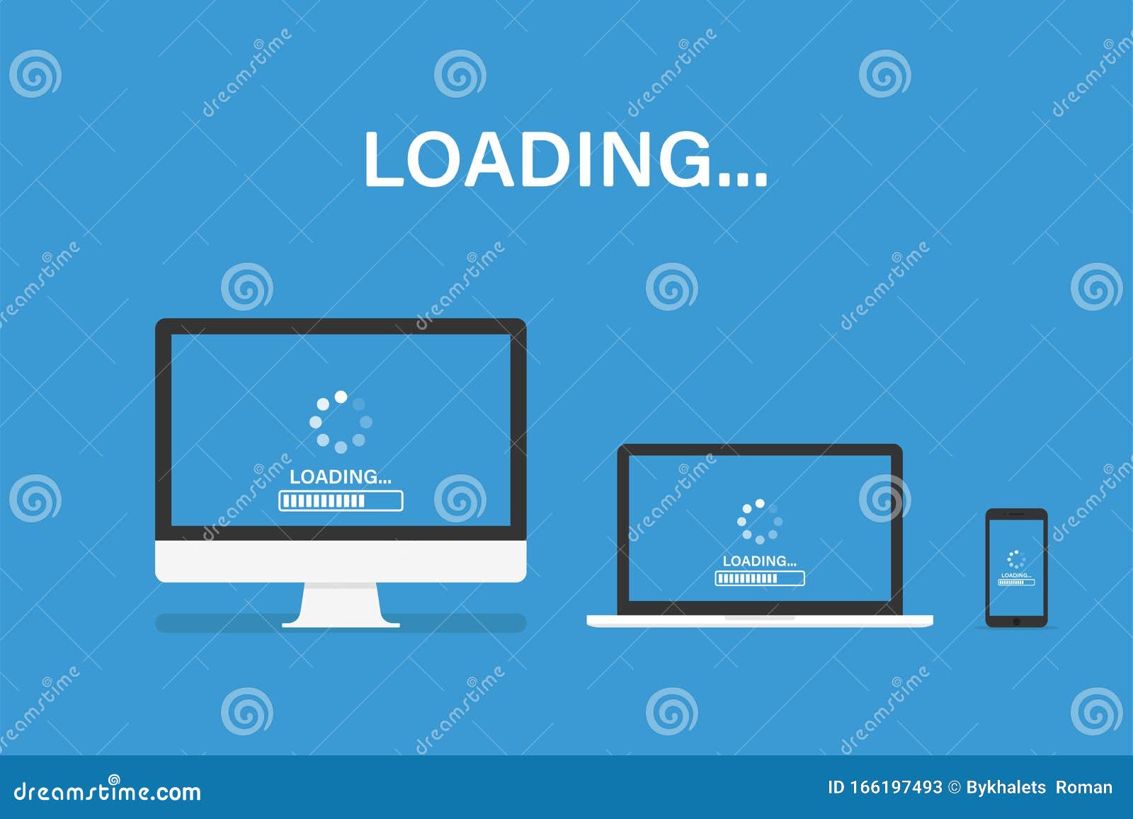 Loading or Update Set of Device. Isolated Vector Template Stock ...