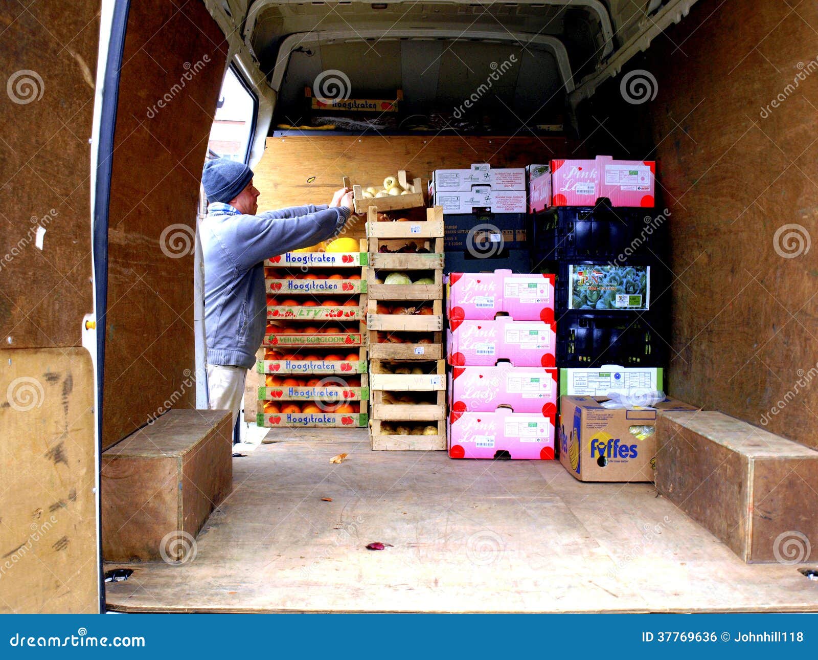 Loading a Van with Fresh Food. Editorial Photo - Image of paneled ...