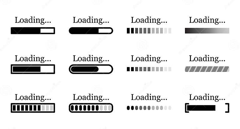 Loading vector icon set stock illustration. Illustration of site ...