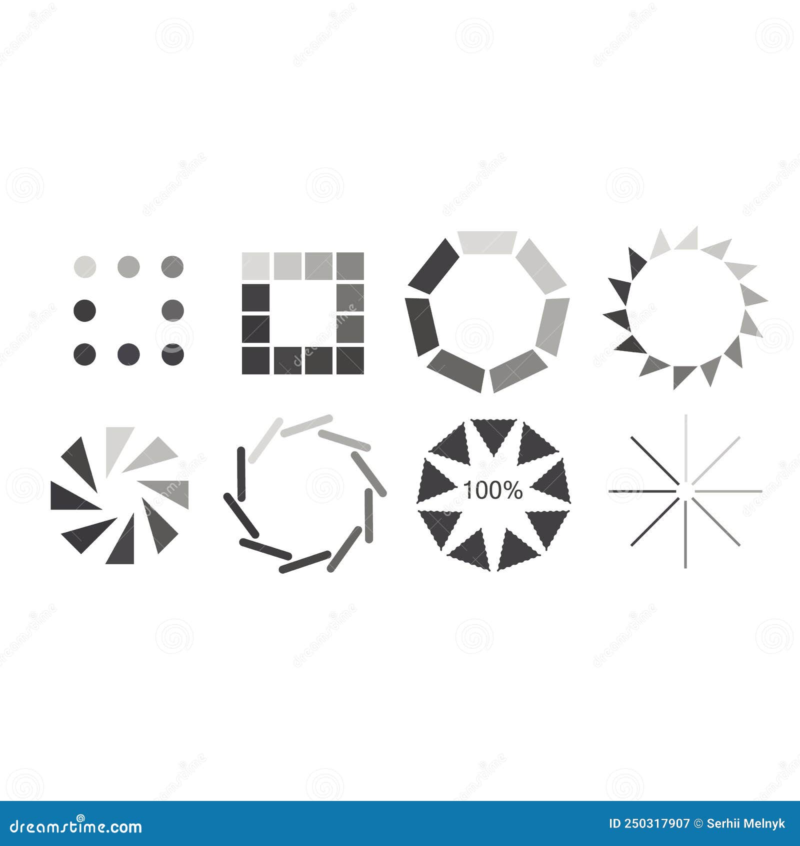 Loading vector set stock vector. Illustration of progress - 250317907