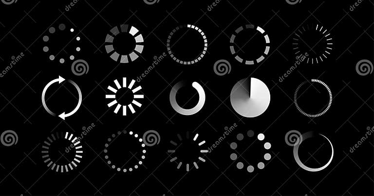 Loading vector symbol set stock vector. Illustration of white - 282063907