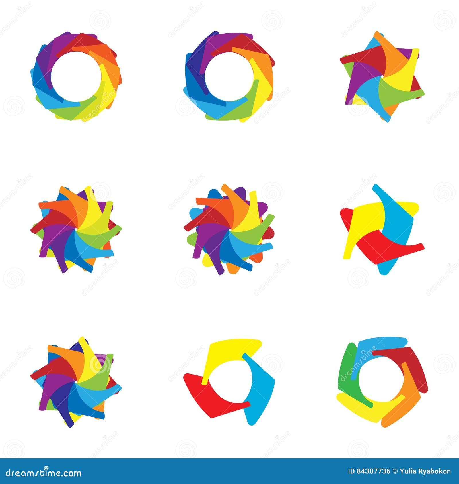 Loading and Waiting Colorful Icons Set Stock Vector - Illustration of ...