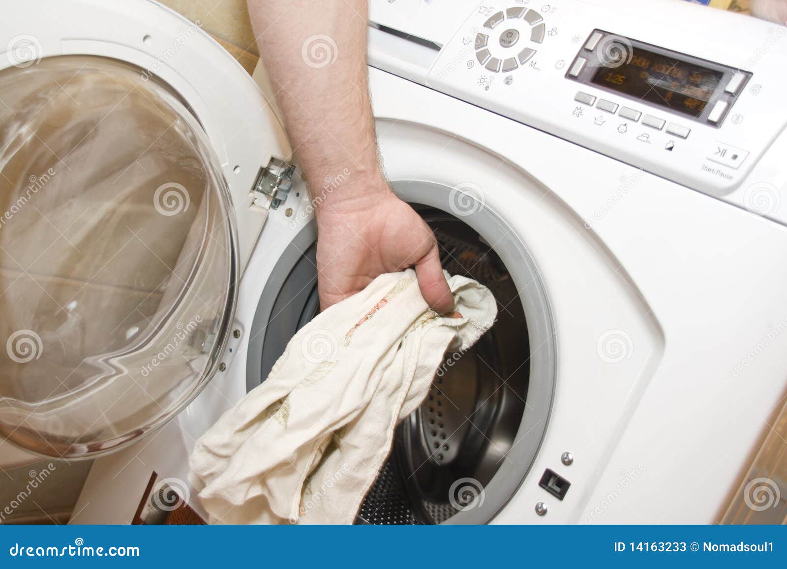 Loading the Washing Machine Stock Image - Image of holding, equipment ...