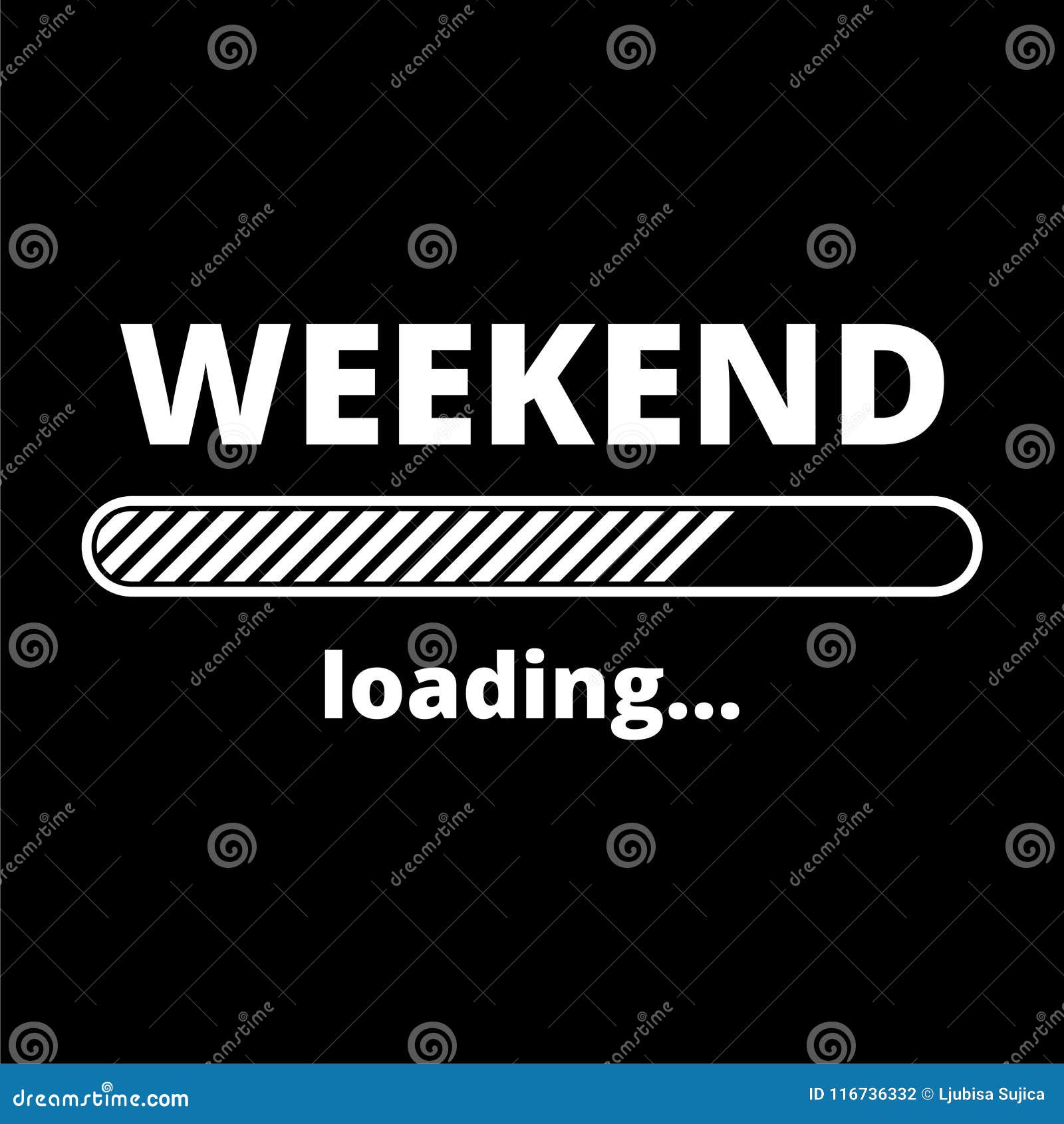 Loading Weekend Icon on Dark Background Stock Illustration ...