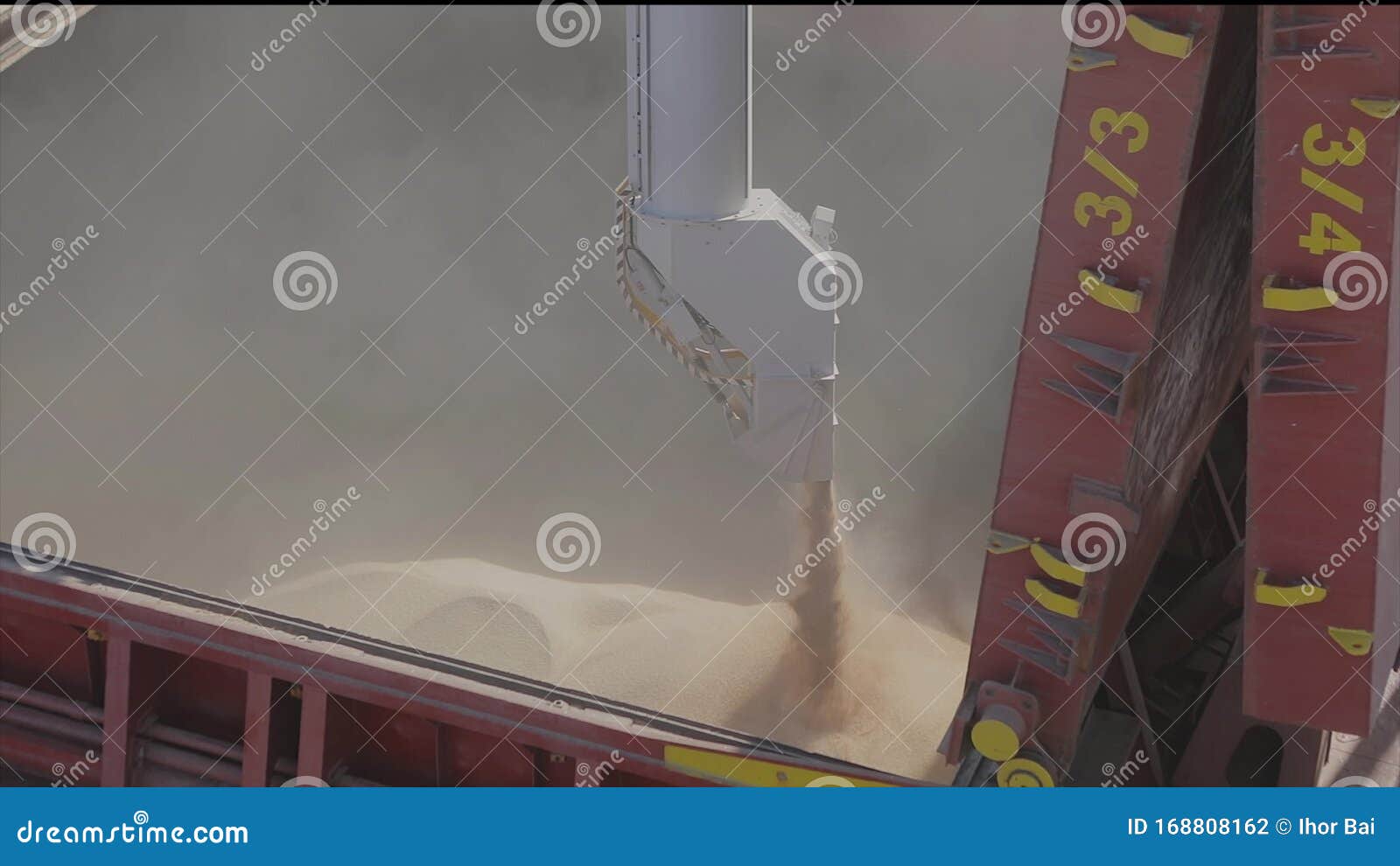 Loading Wheat into a Tanker, a Ship with Wheat. Loading Grain into a ...