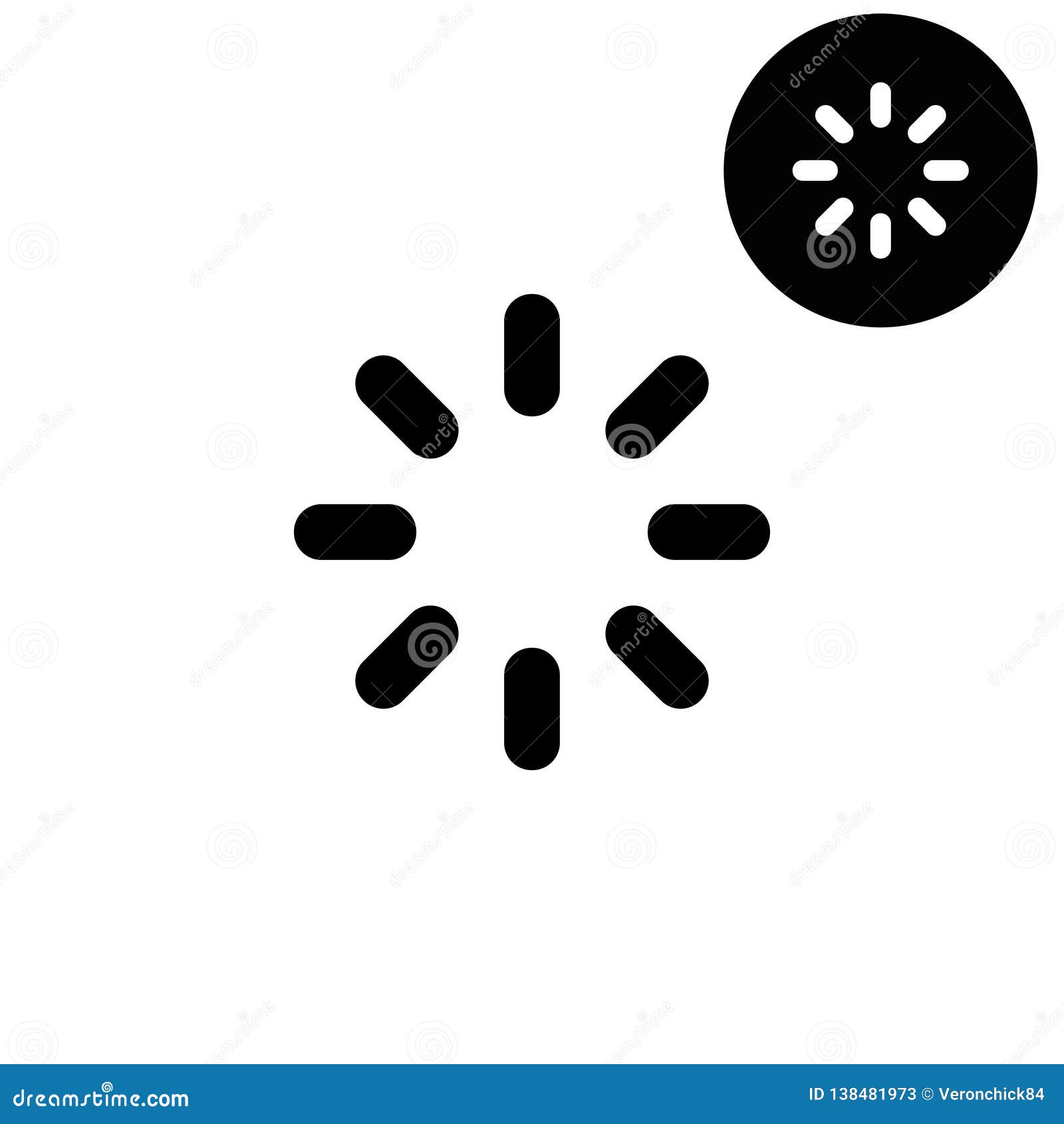 Loading - White Vector Icon Stock Vector - Illustration of circle ...