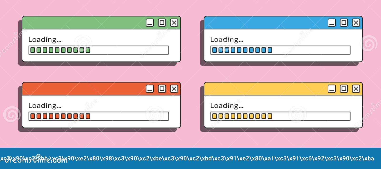Loading Windows Set. PC User Interface from the 90s. Retro Style. Old ...