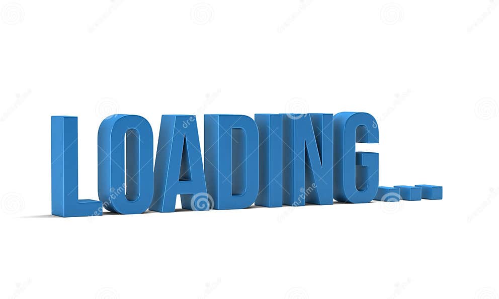 Loading Word. 3D Render Illustration in White Background Stock ...
