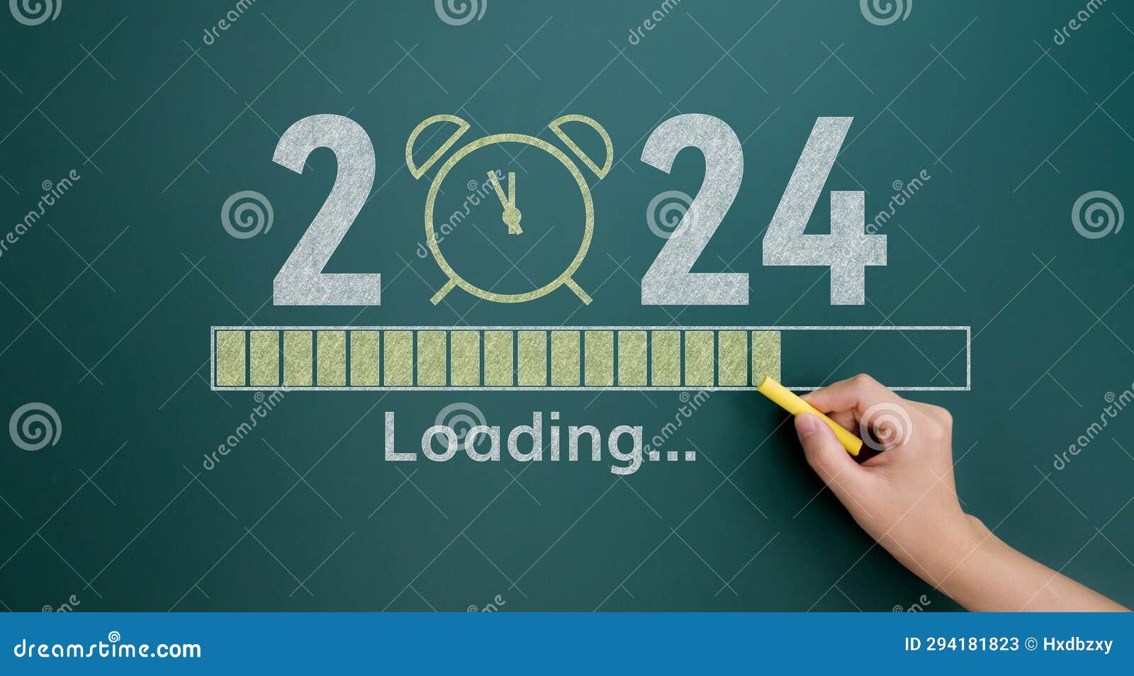 Loading 2024 Written on Blackboard Stock Image - Image of blackboard ...