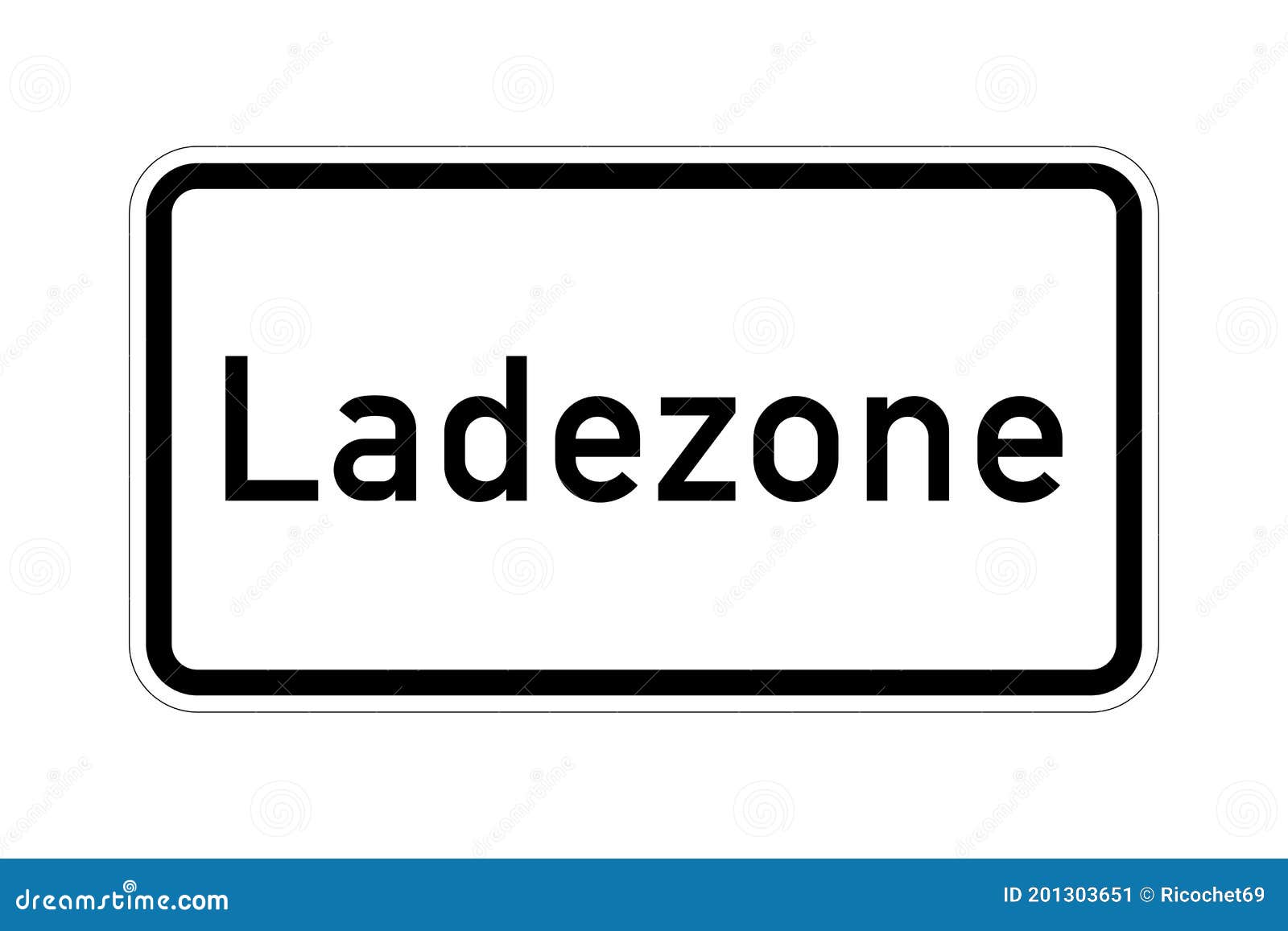 Loading Zone Sign. Vector Illustration Isolated On White. Blue ...