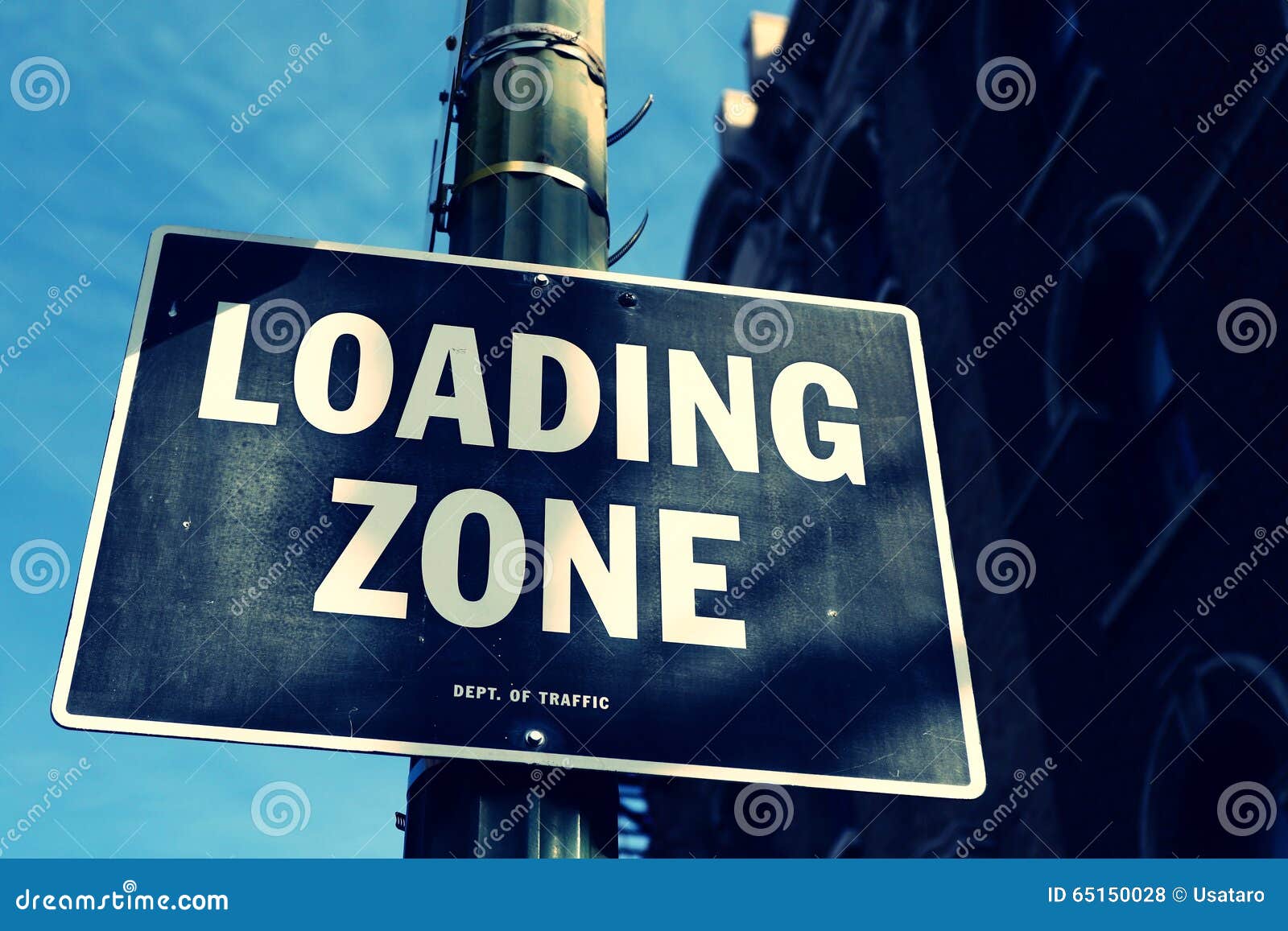 LOADING ZONE Sign stock photo. Image of sign, attention - 65150028