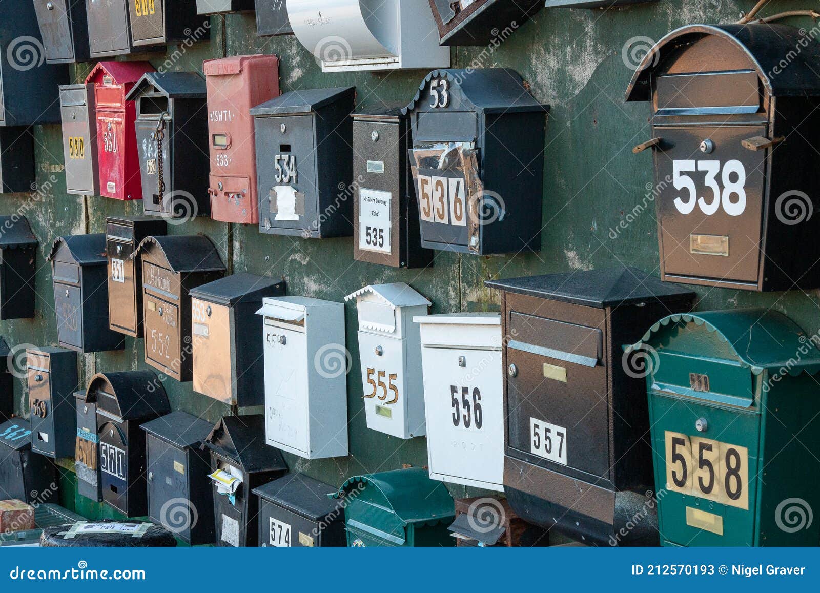 Large Wall with Many Letter Boxes Stock Image - Image of loads, metal ...