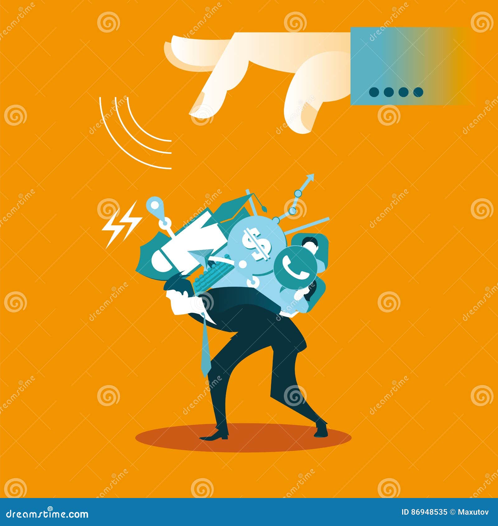 Loads Employee More Work and Problems Stock Vector - Illustration of ...