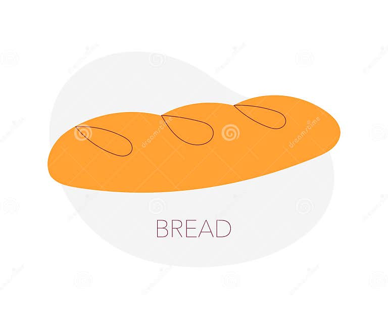 Long Loaf Bread. Vector Illustration of a Freshly Baked Bread Stock ...