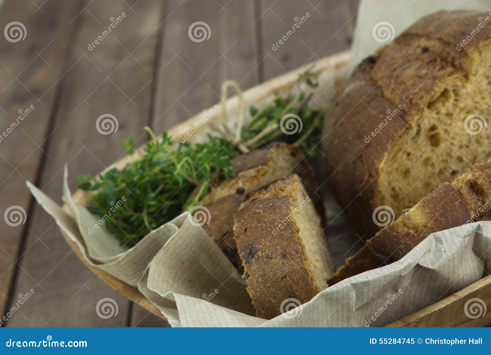 Loaf of bread in a basket stock image. Image of basket - 55284745