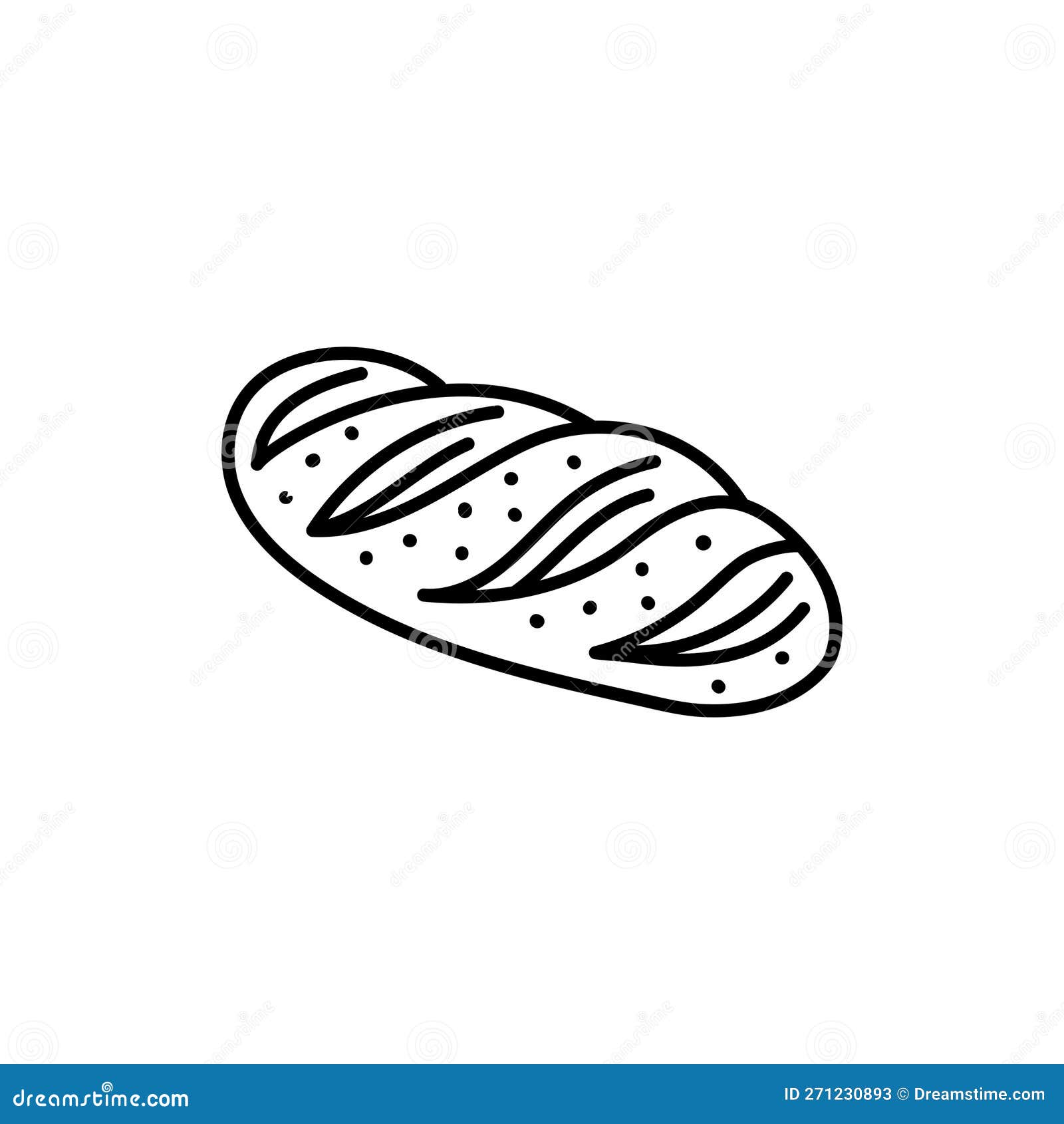 Loaf Bread Black Line Icon. Bakery Stock Vector - Illustration of ...