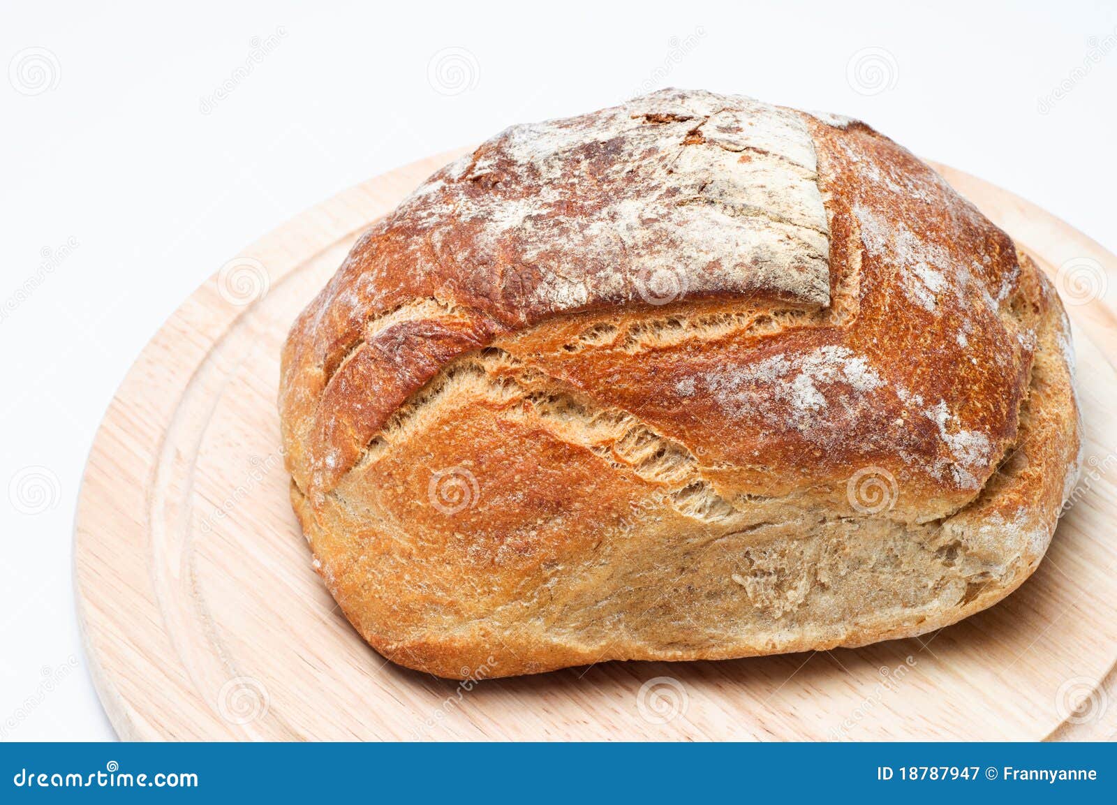 Loaf of Bread on Board stock image. Image of side, dusted - 18787947