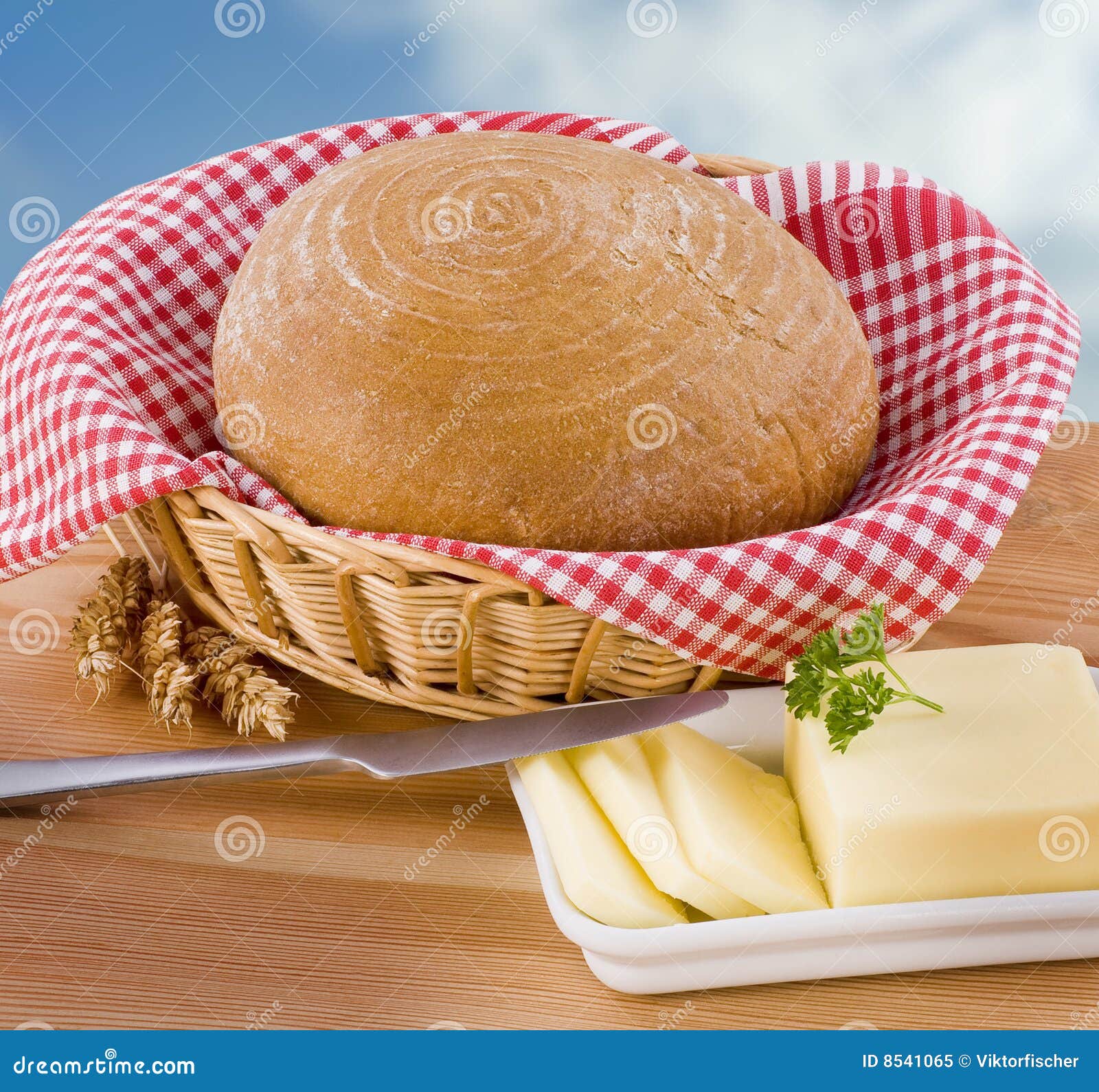 Loaf of bread and butter stock image. Image of cold, fresh - 8541065