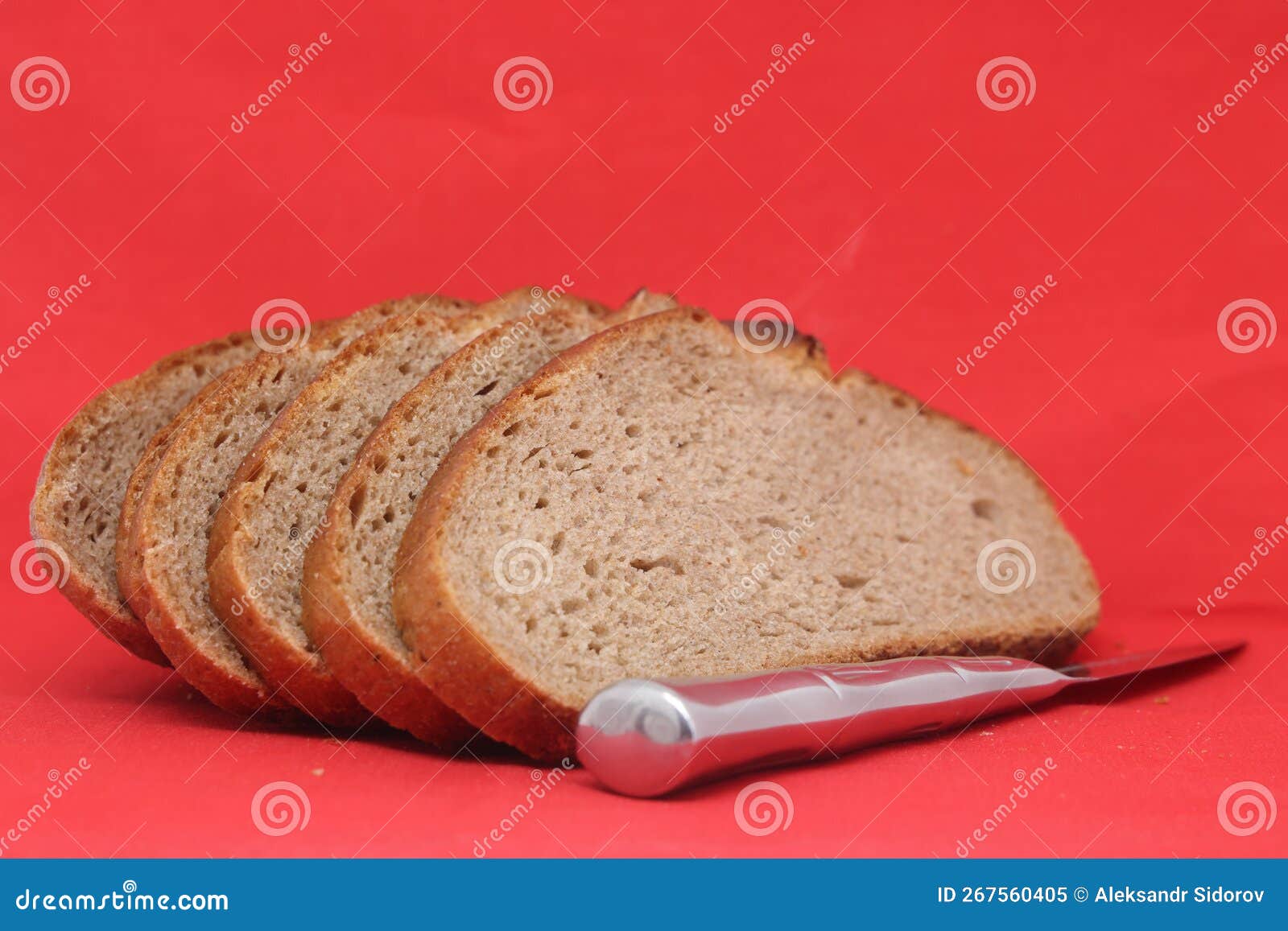 Loaf of Bread, Cut into Slices, Fresh Bread. Stock Image - Image of ...