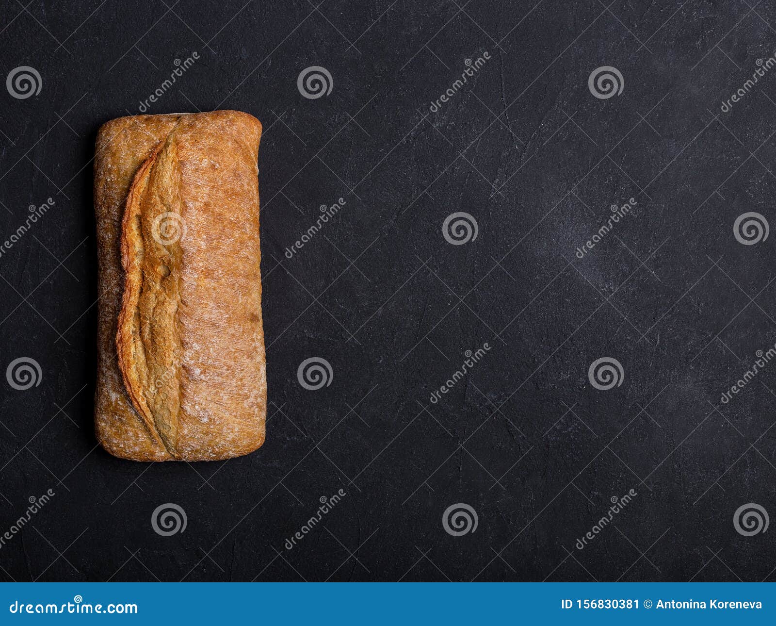 Loaf of Bread on Dark Background Stock Image - Image of life, diet ...