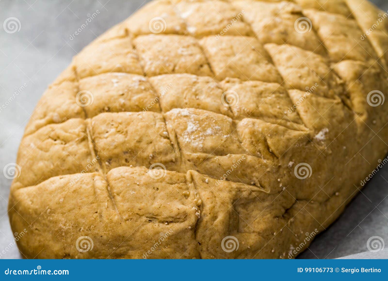 Loaf of Bread with Diamond Pattern Crust Stock Image - Image of white ...