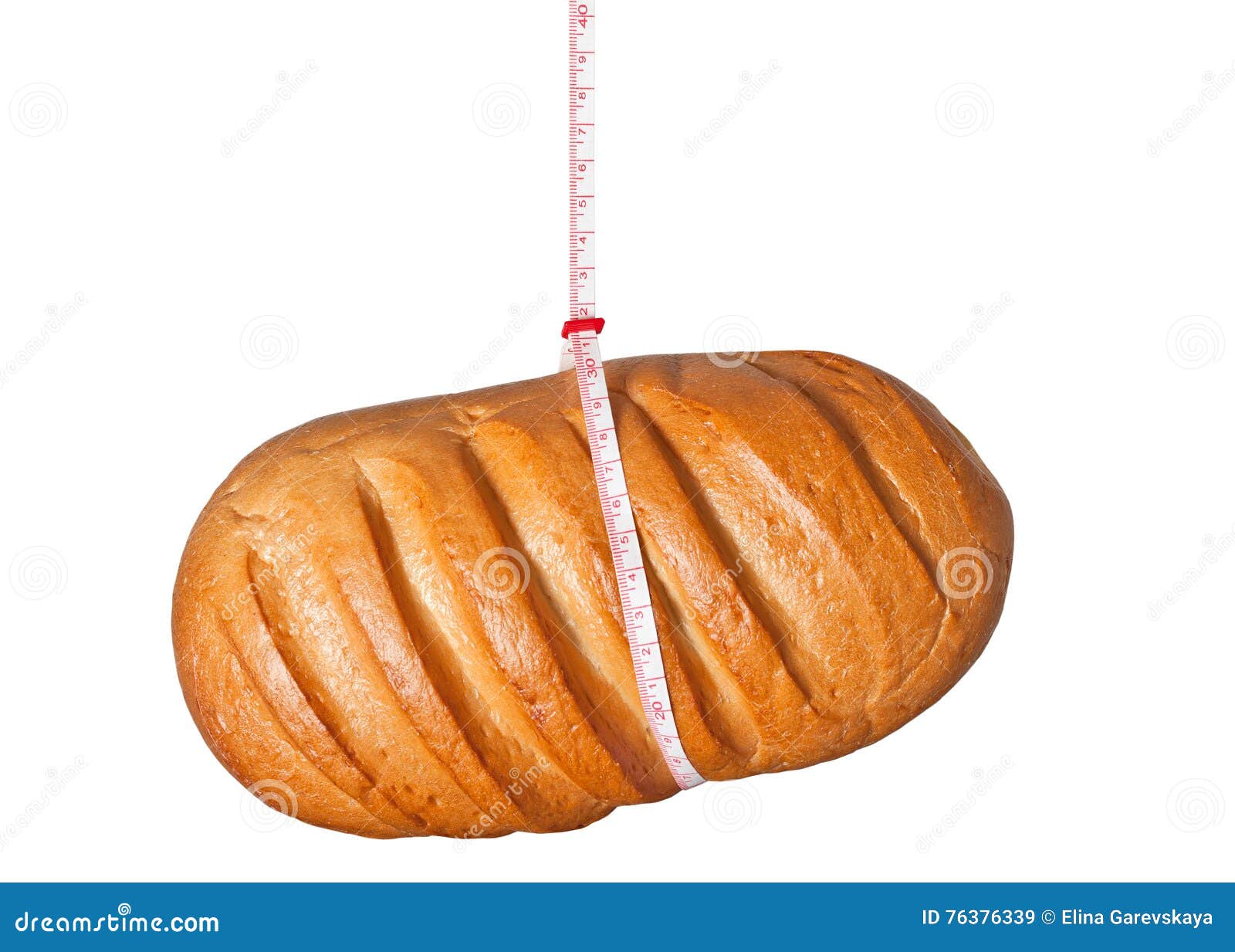 A Loaf of Bread Hanging on a Measuring Tape Stock Image - Image of ...