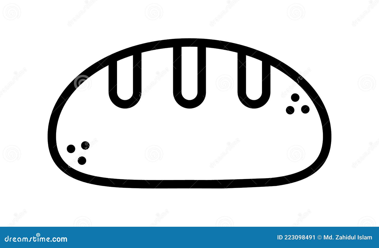 Loaf Bread Icon Flat Style Vector Image Stock Vector - Illustration of ...