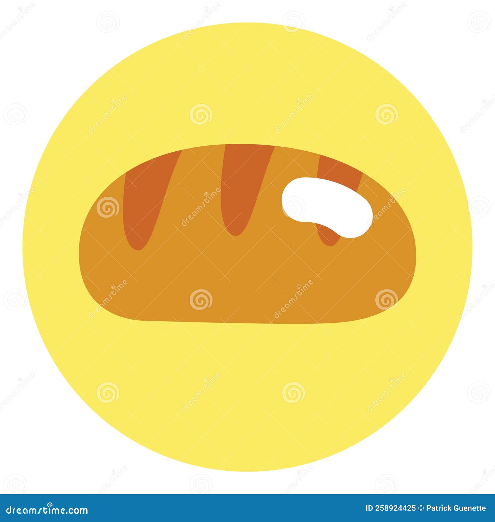 Loaf of bread, icon stock vector. Illustration of wheat - 258924425
