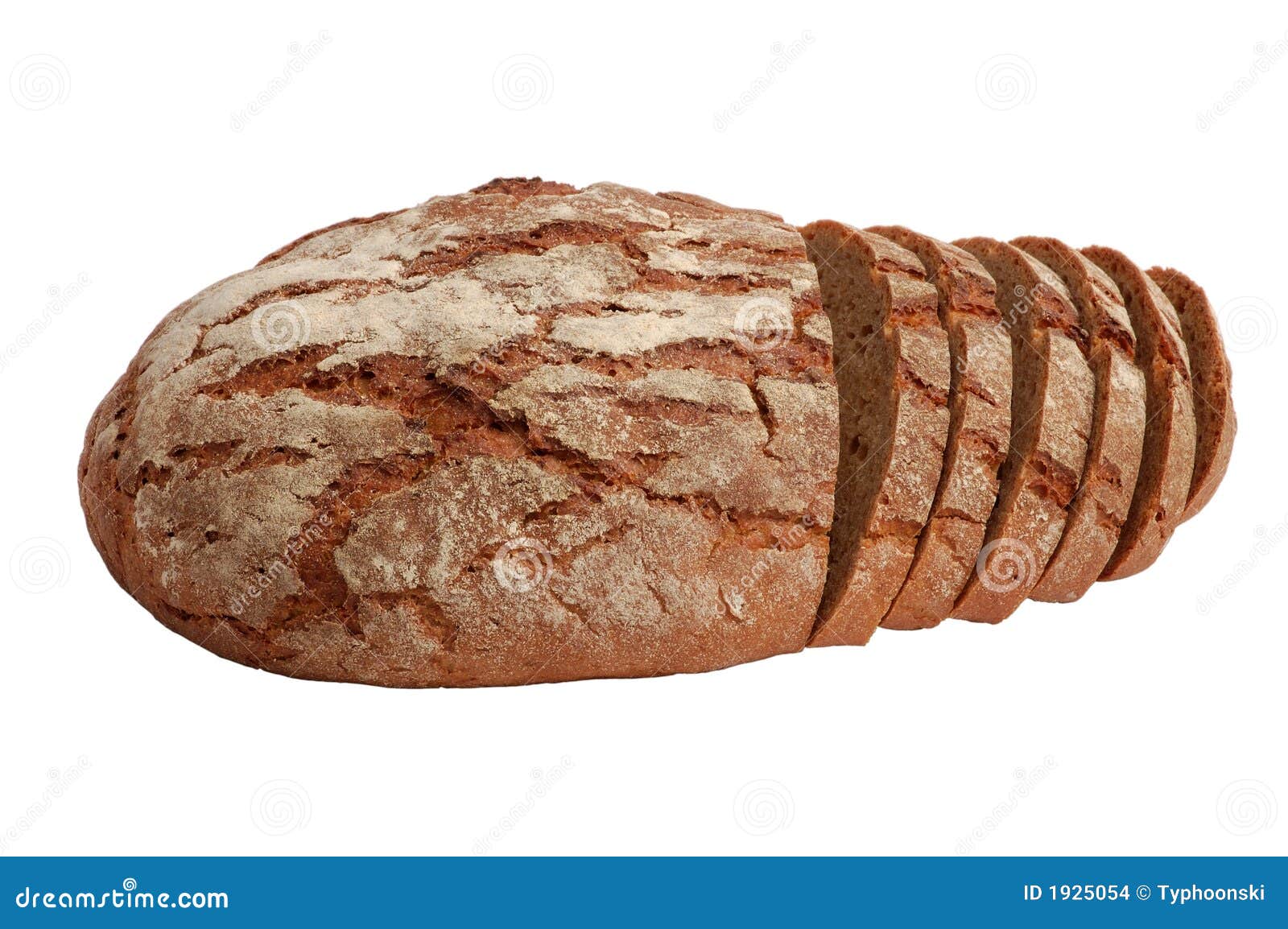 Loaf of Bread Isolated on White Background Stock Photo - Image of grain ...