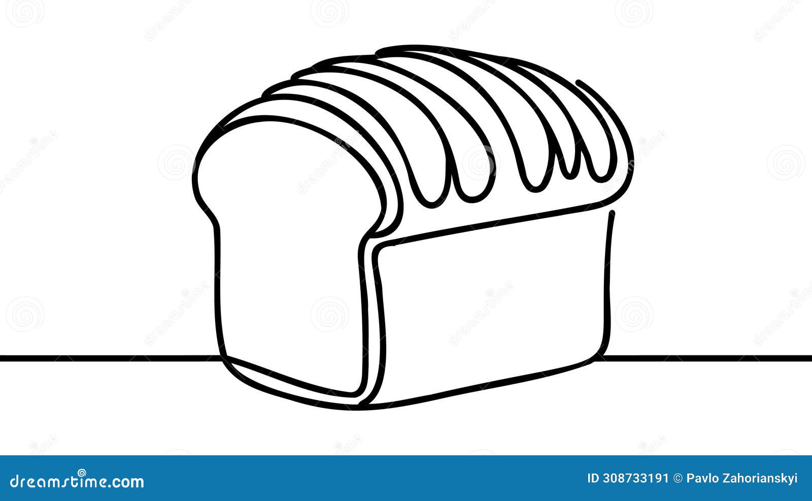 Loaf of Bread One Line Art. Continuous One Line Drawing of Bread Stock ...