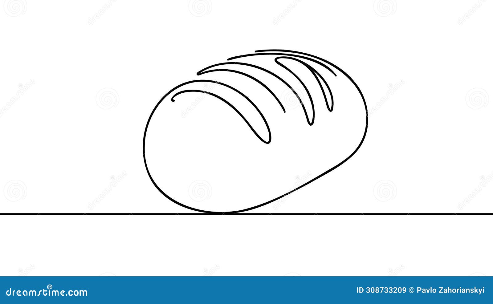 Loaf of Bread One Line Art. Continuous One Line Drawing of Bread Stock ...