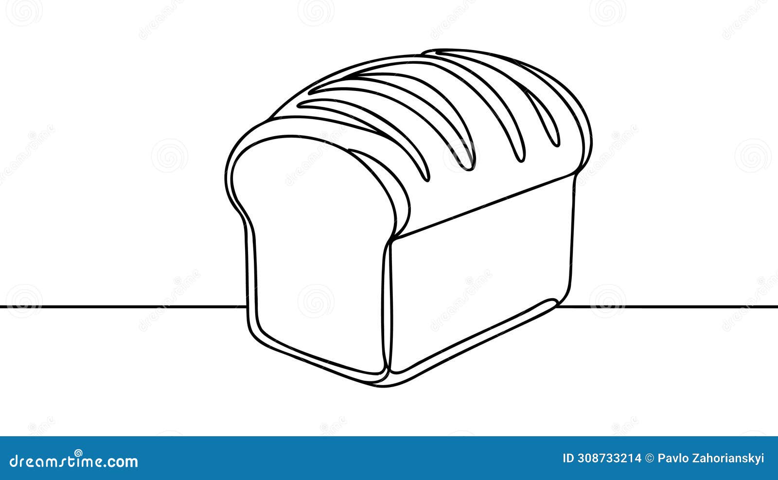 Loaf of Bread One Line Art. Continuous One Line Drawing of Bread Stock Vector - Illustration of ...