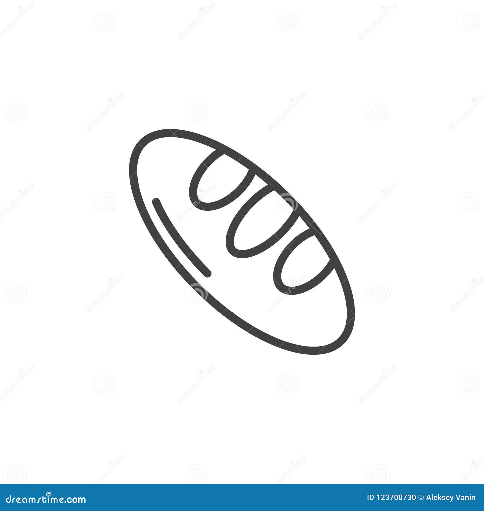 Bread Outline Icon On White Background For Graphic And Web Design ...