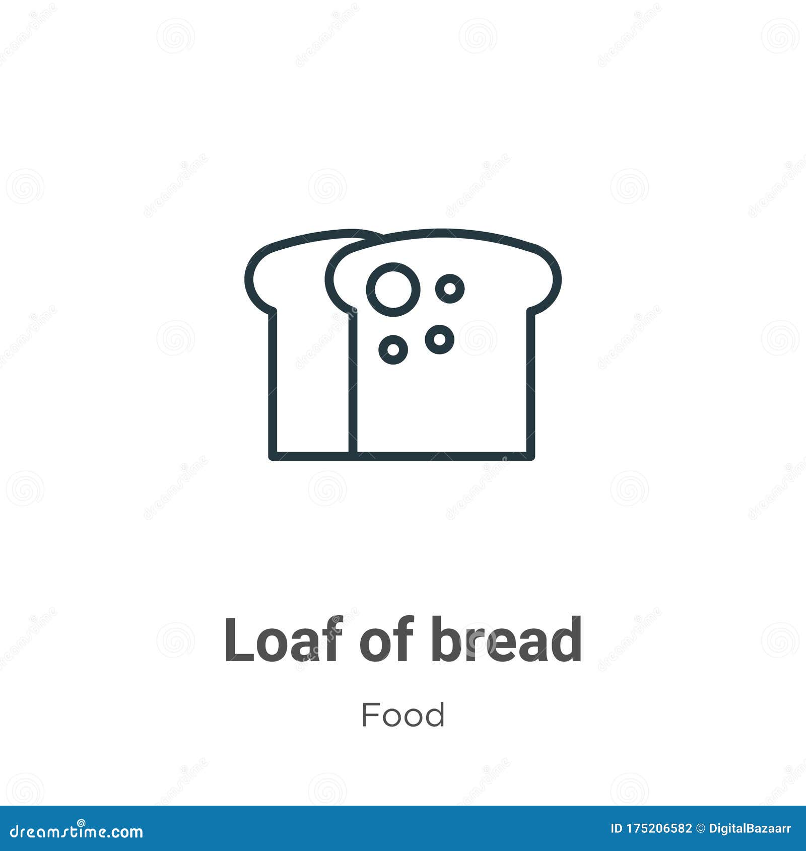Loaf of Bread Outline Vector Icon. Thin Line Black Loaf of Bread Icon ...