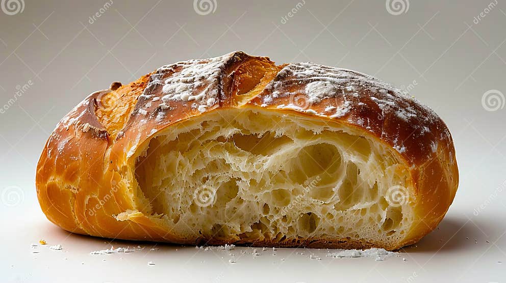 A Loaf of Bread with Powdered Sugar on it Stock Image - Image of potato ...
