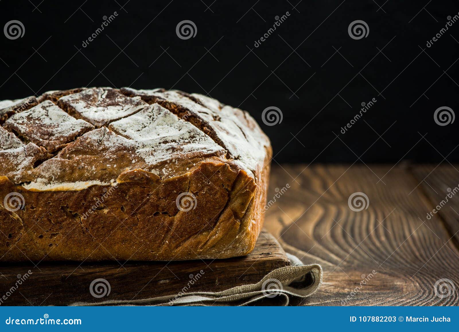Loaf of Bread Still Life, Copy Space Stock Image - Image of natural ...